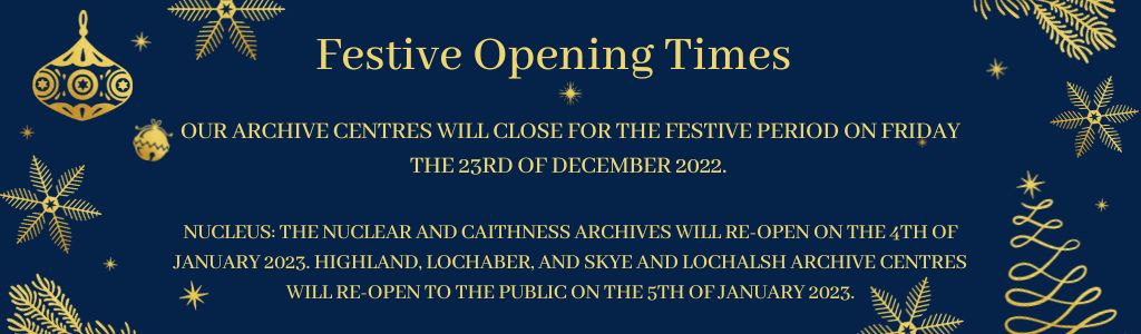 Festive Opening Times - Archives Service
