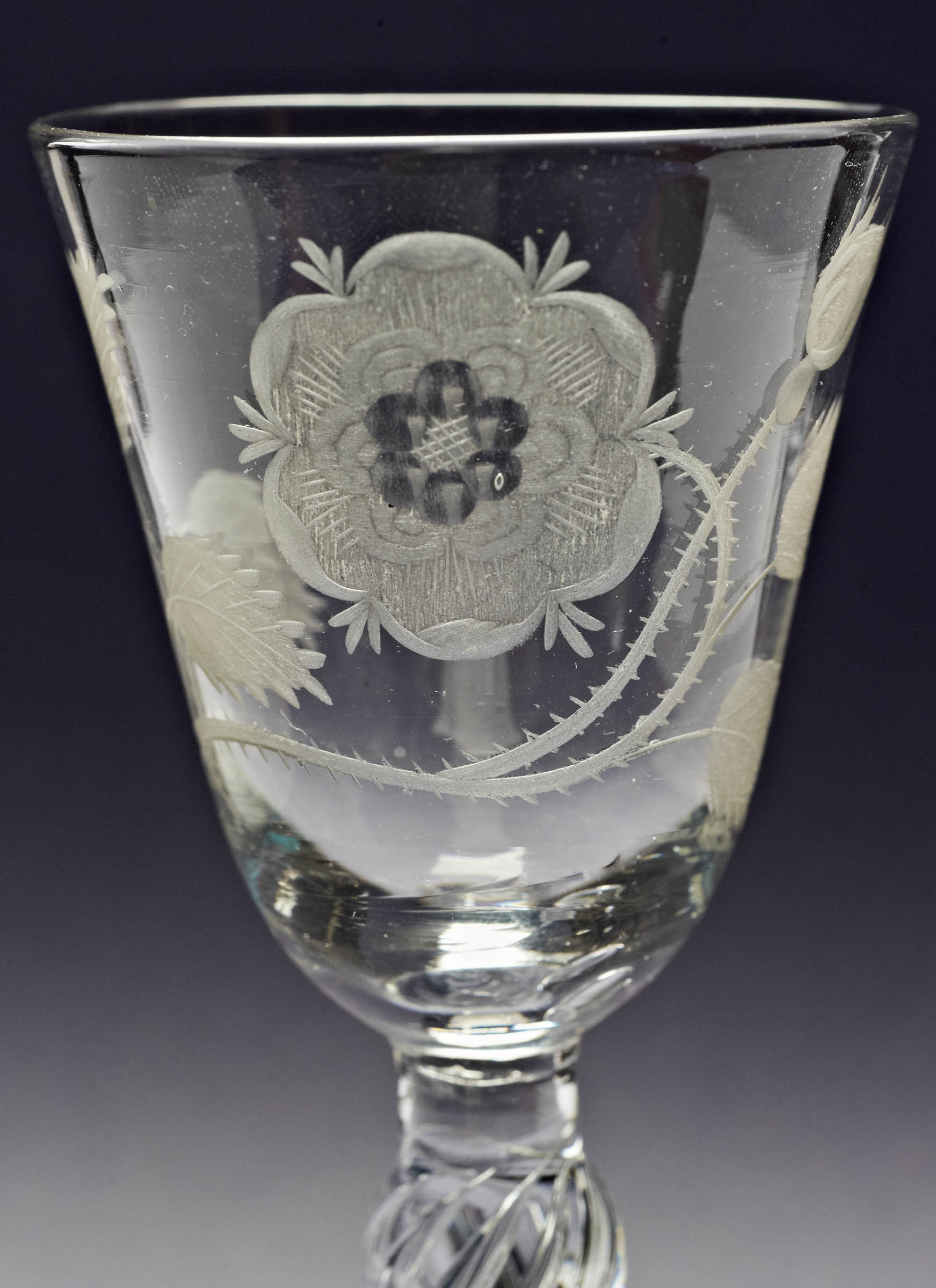 Jacobite Rose Glass detail - Inverness Museum and Art Gallery