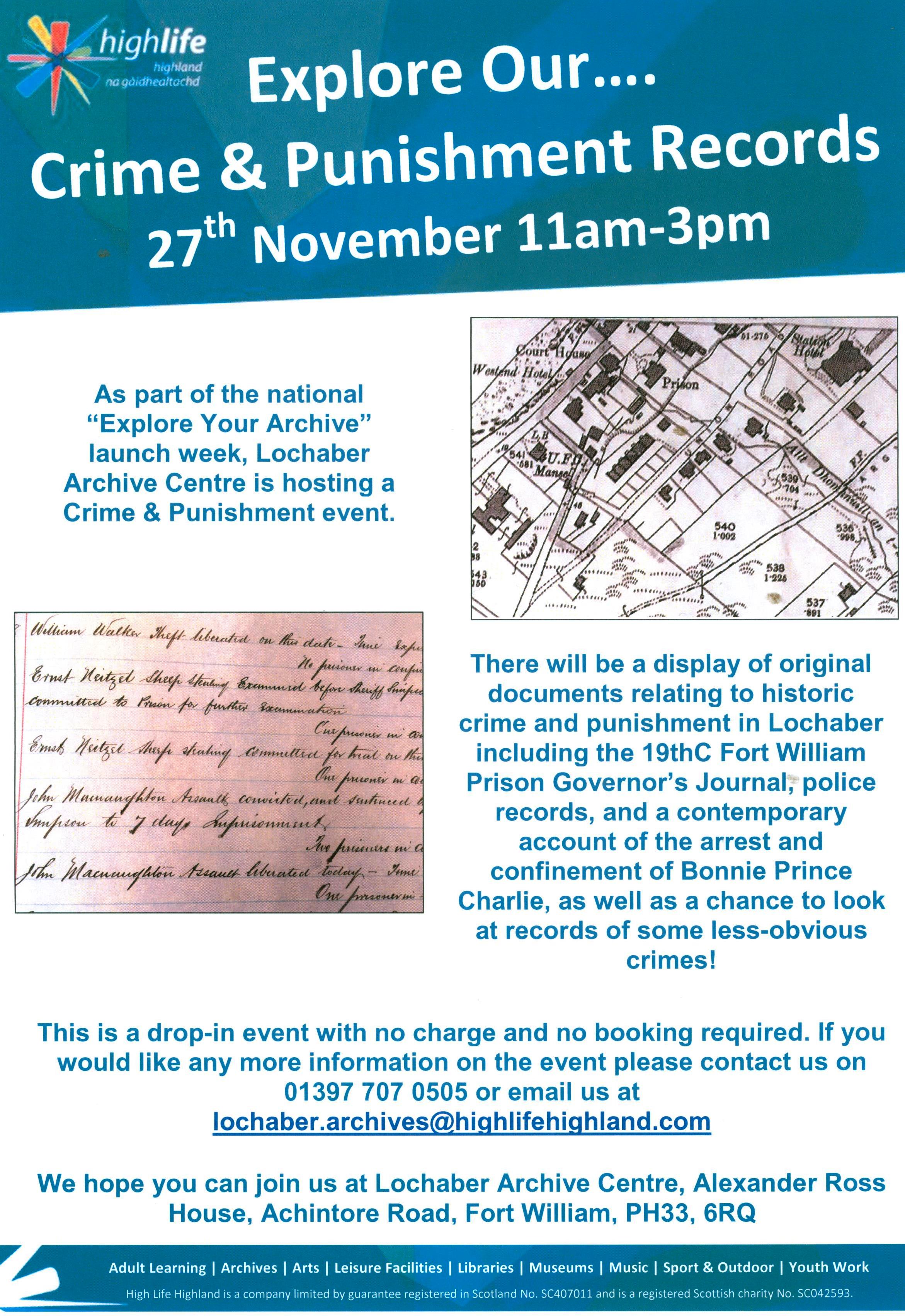 Crime and Punishment Event Poster - Lochaber Archive Centre